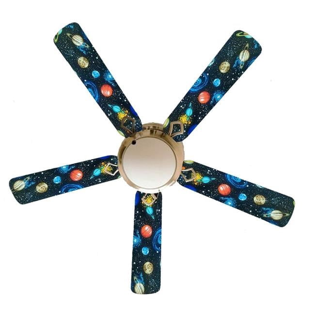 888 Cool Fans F52-0001105 52 in. Spaced Out Outer Space 5-Blades White ...