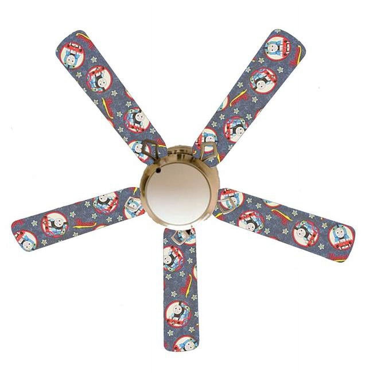 888 Cool Fans F52-0001116 52 in. Thomas the Train Denim 5-Blades White ...