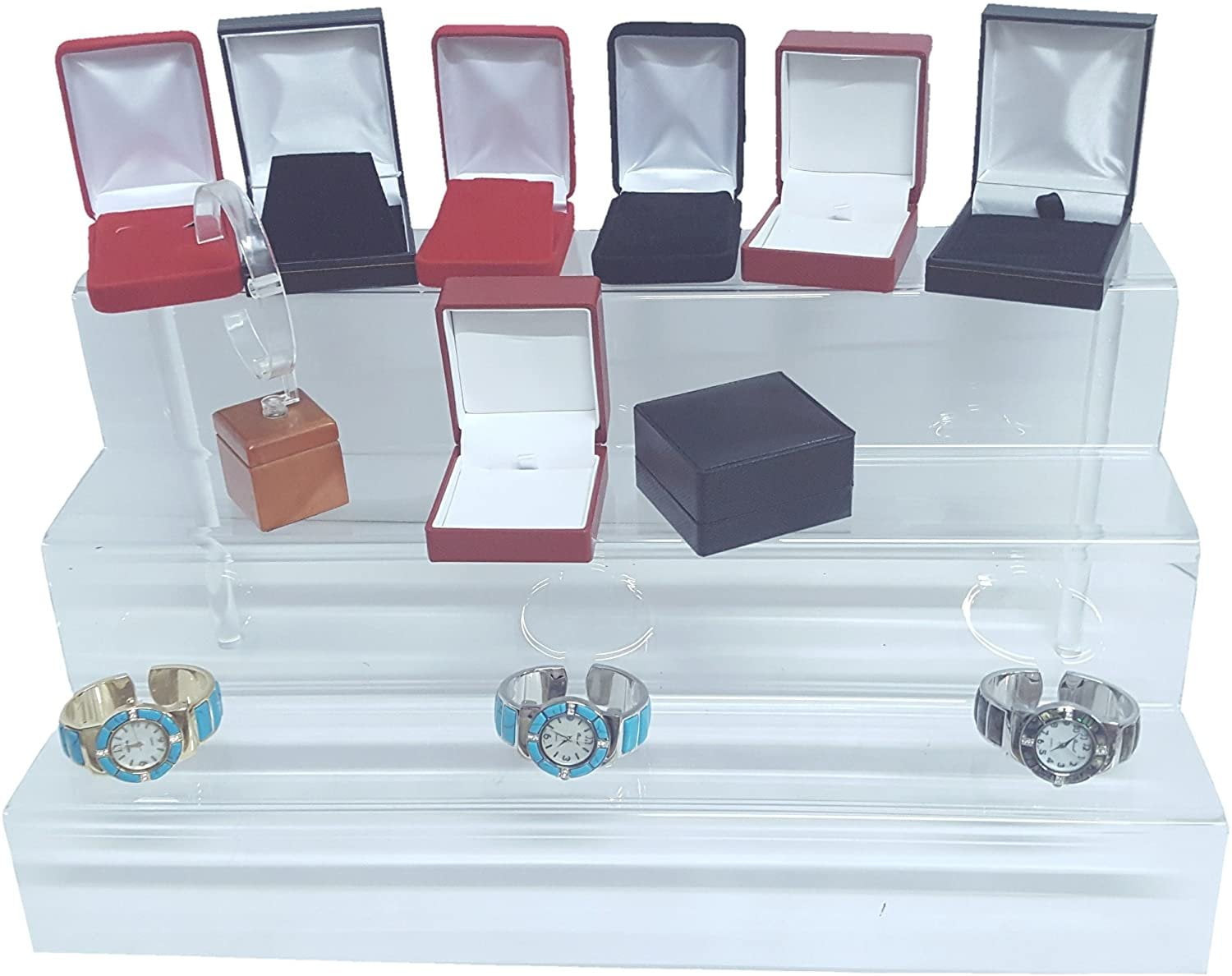 888 Display Three-Tier Acrylic Step Display Ultra Clear and Versatile ...