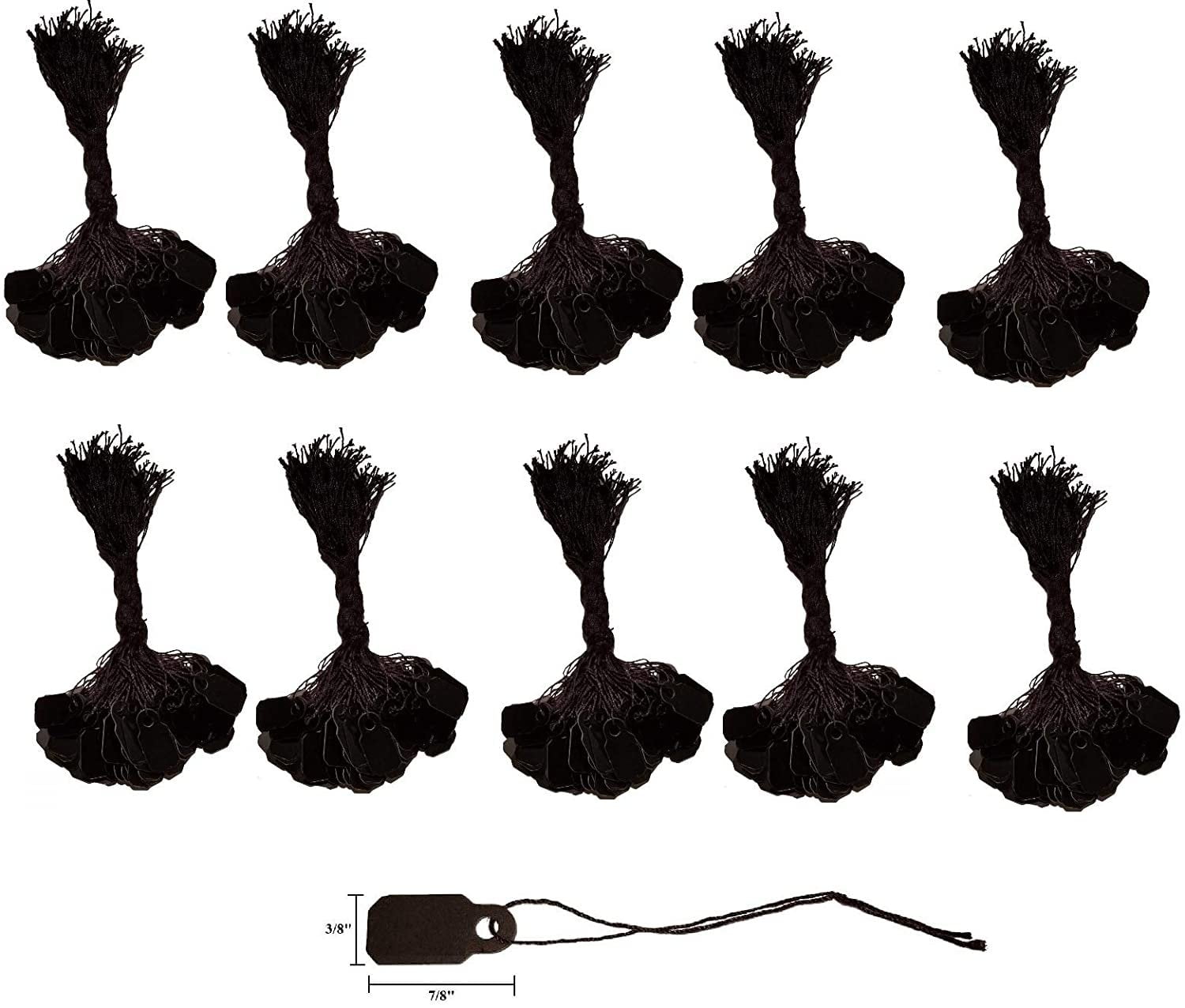 888 Display USA 1000 Black Plastic String Price Tags Jewelry Clothing ...