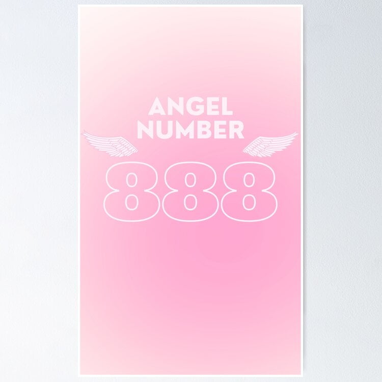 888 angel number with wings UNFRAMED Poster, 12x18 - Walmart.com