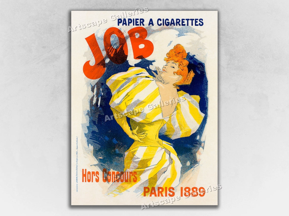 889 JOB Papier a s French Art Nouveau Art, Unframed Canvas - Walmart.com