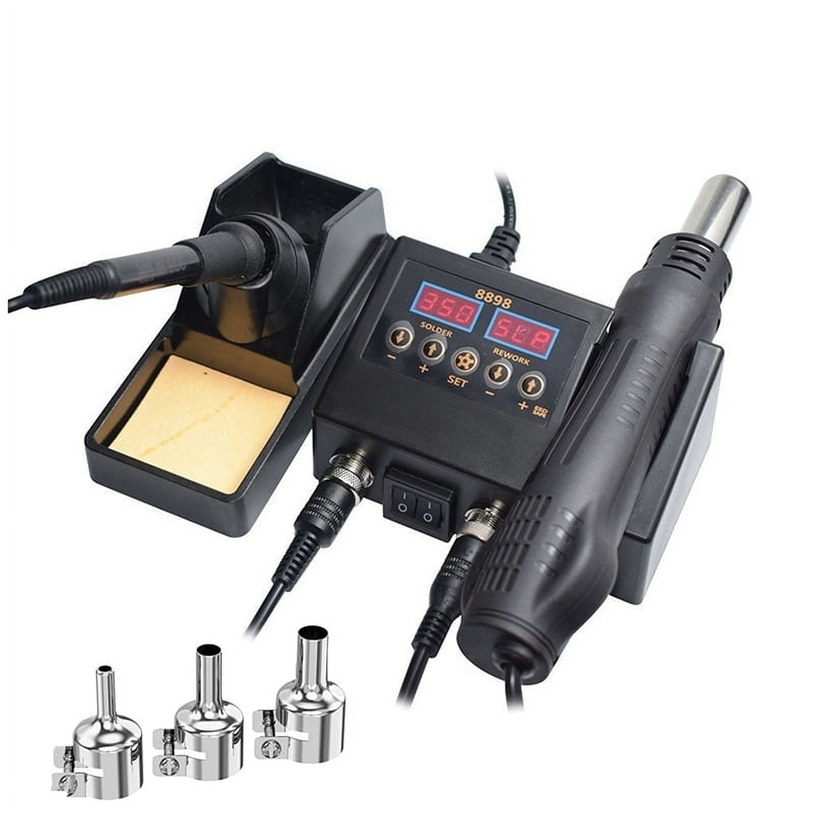 8898 Soldering Station 2 in 1 Hot Air Soldering Iron LCD Digital ...