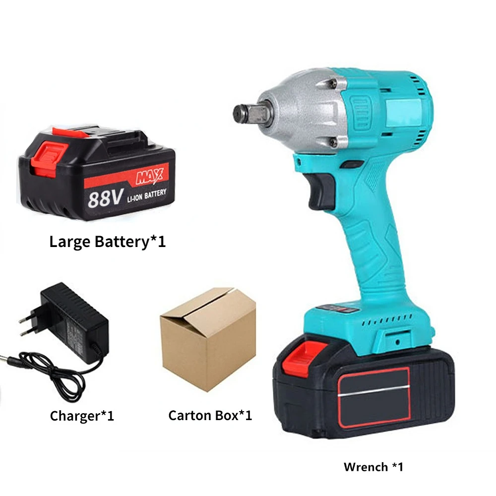 88V 48V Electric Impact Wrench Brushless Cordless Electric Wrench 1/2 ...