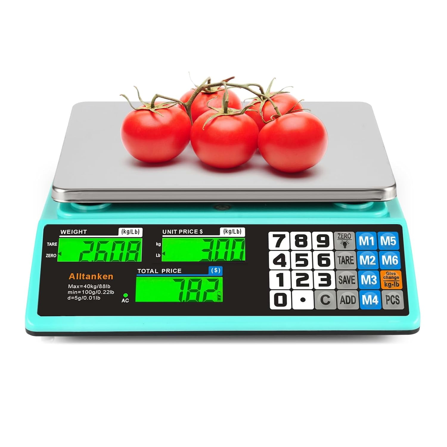 88lb/40kg Digital Price Computing Scale - Commercial Food Scale with ...