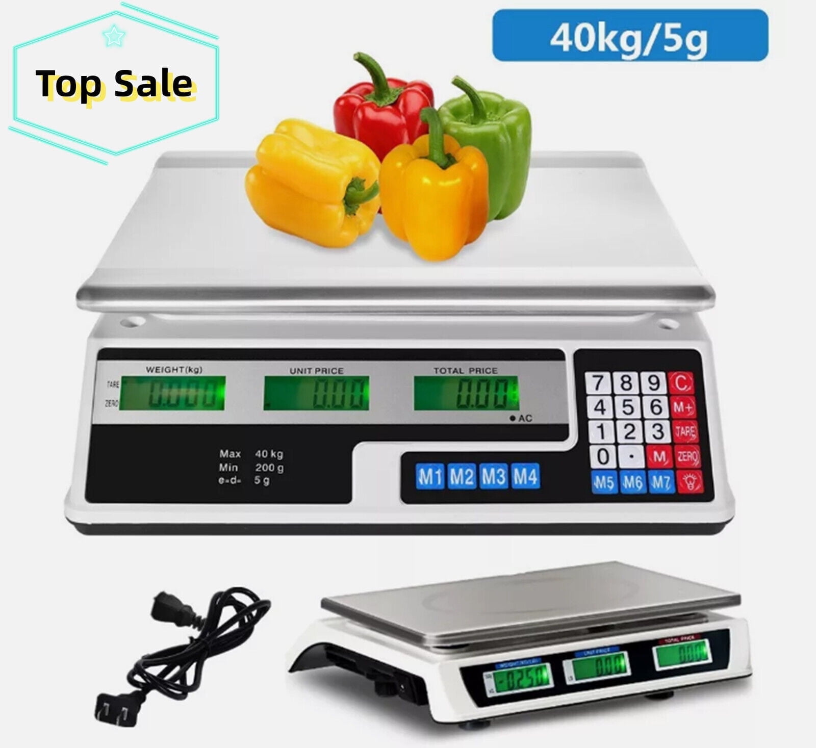 40kg Digital Weight Price Scale Electronic Price Computing Scale LCD ...