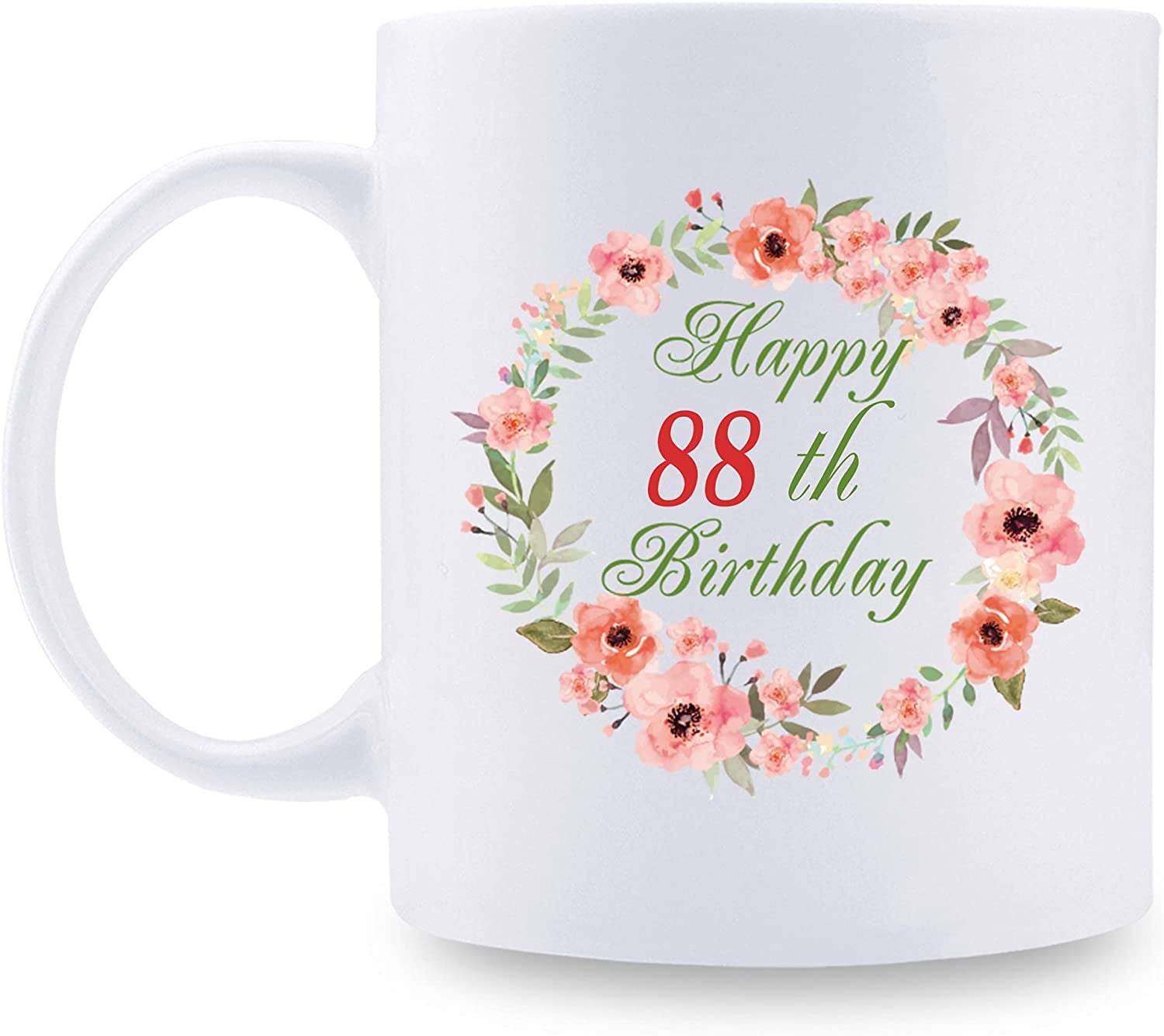 88th Birthday Gifts for Women - Happy 88th Birthday with A Garland Birthday Mug - 88 Year Old ...