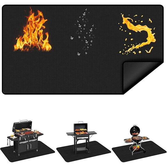 89.5 x 49.5 Inch Large Under Grill Mats for Outdoor Grill Double-Sided ...