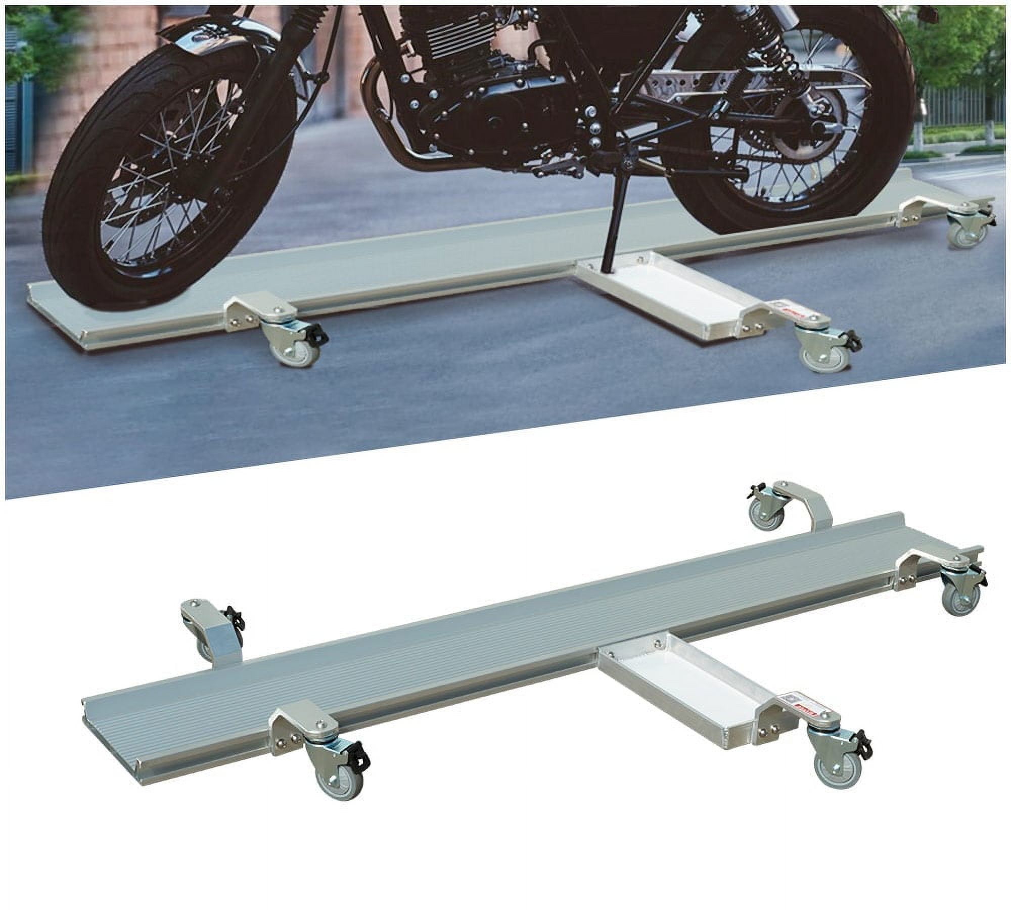 89" L X 9" W Aluminum Motorcycle Dolly w/ Fully Adjustable Kickstand ...