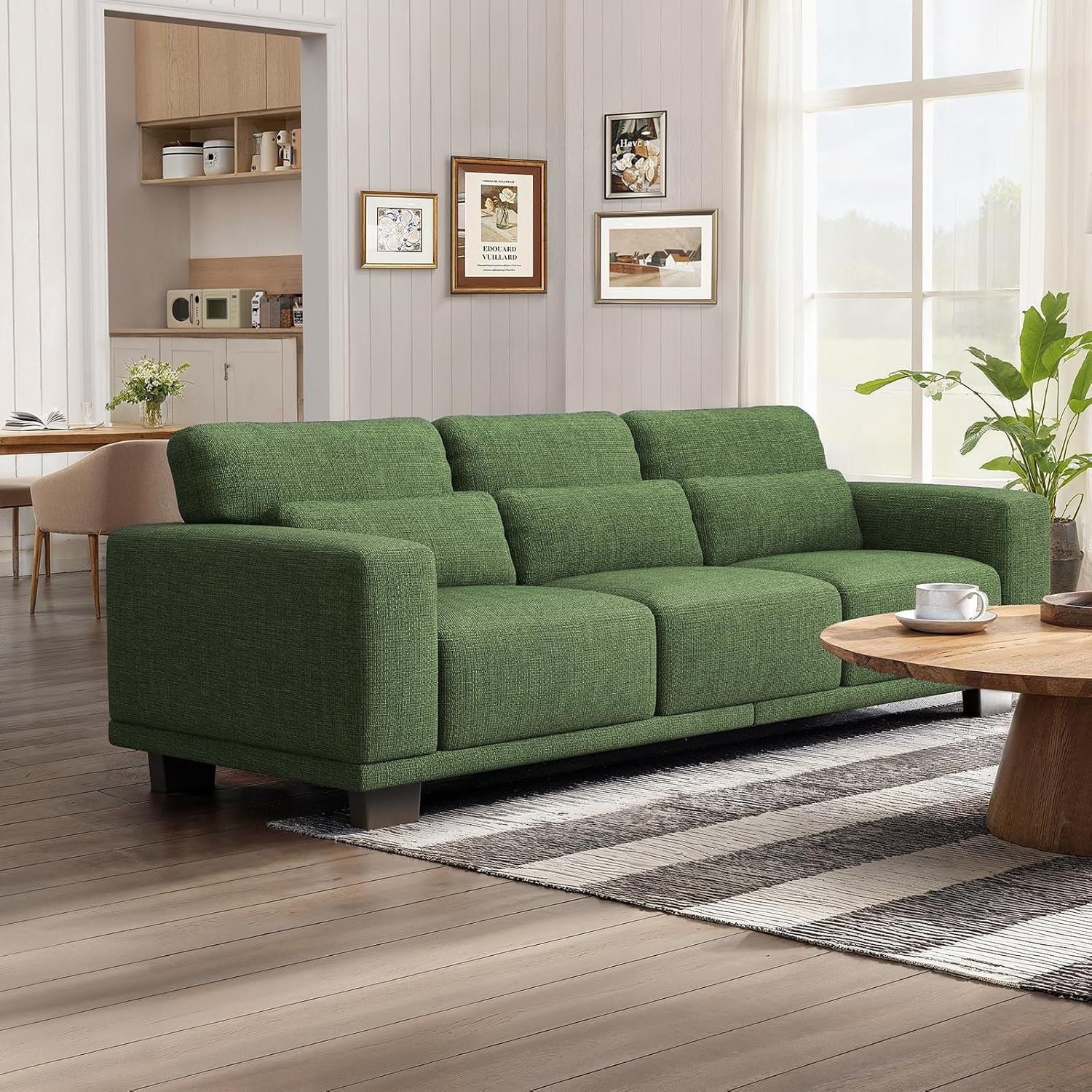 89" Sofa, 3 Seater Couch for Living Room, Comfy Sofa with Supportive ...