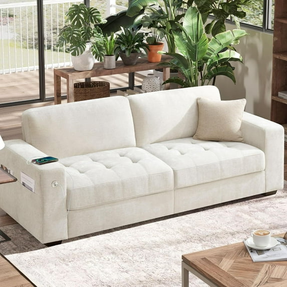 89" Sofa for Living Room, Modern Comfy Sofa with Medium Firm Seat ...