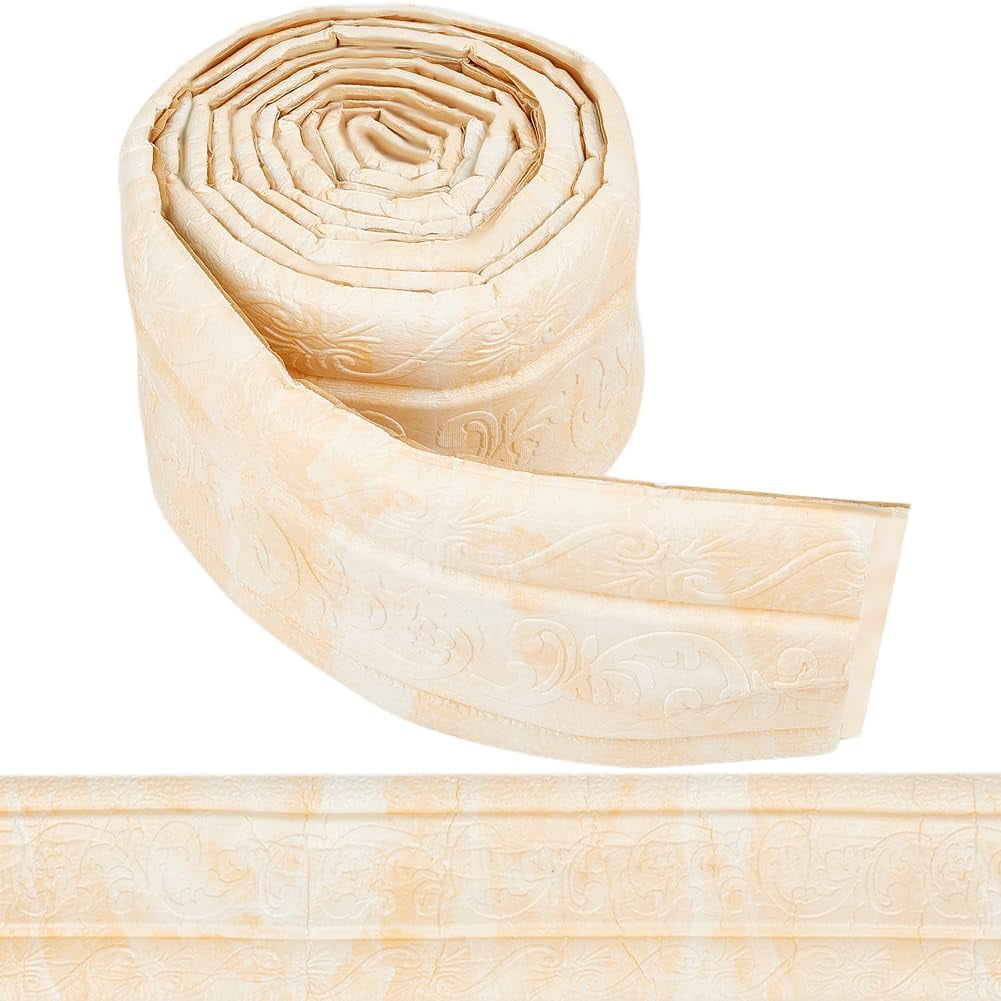 89 x 3in Crown Molding Peel and Stick Self Adhesive White Flexible Foam ...