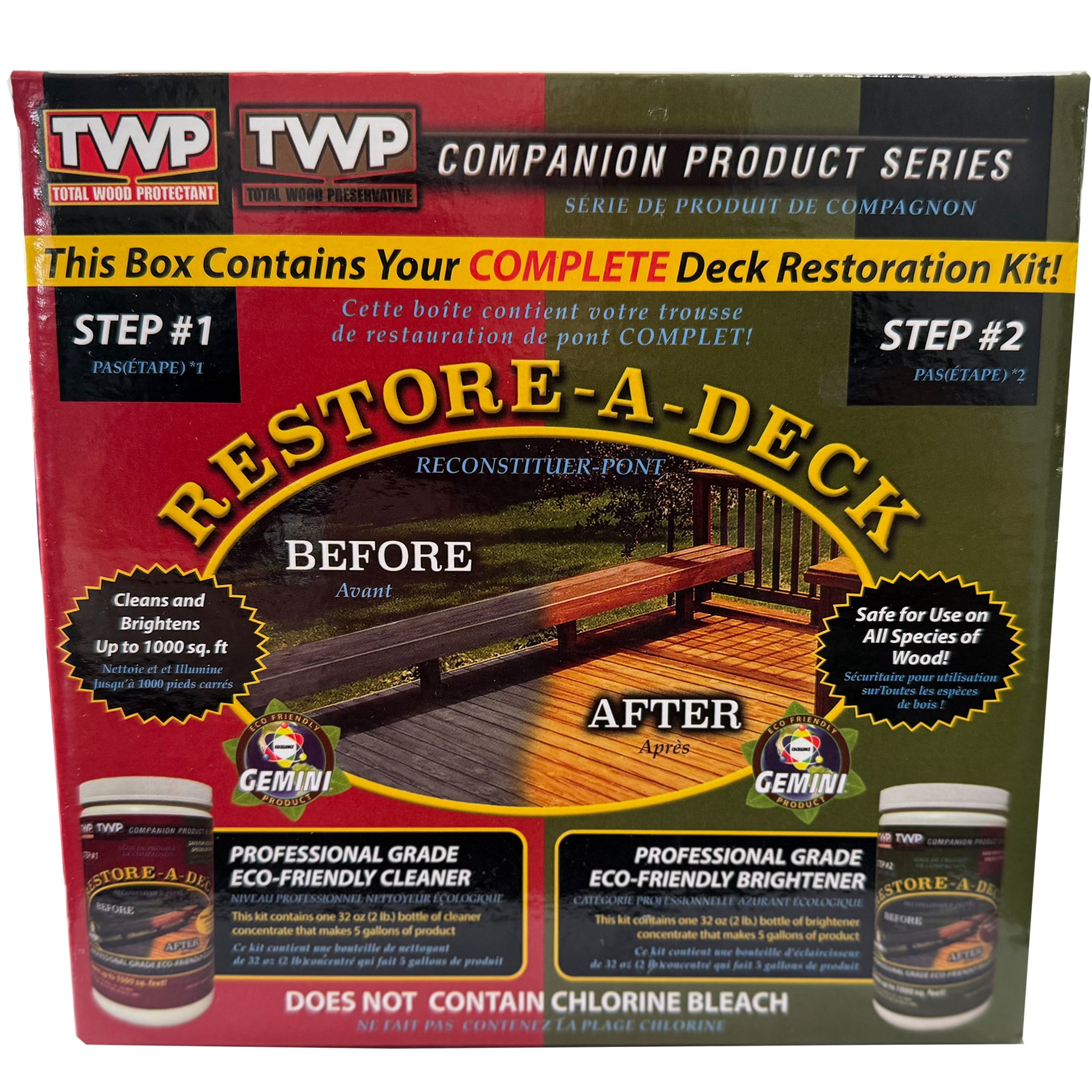 895 Restore-A-Deck Professional Grade Cleaner and Brightener Kit, Eco ...