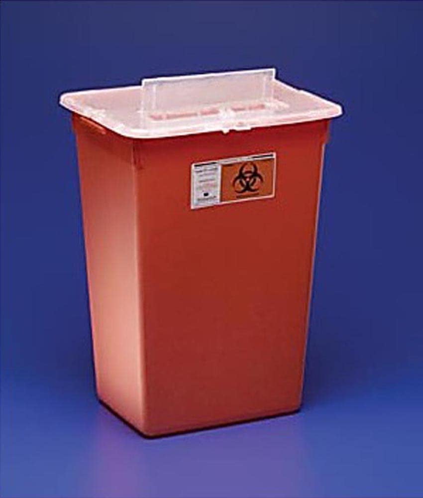 8970 Sharps Disposal Biohazard Waste Container with Rotor Lid, 2 Gallon ...