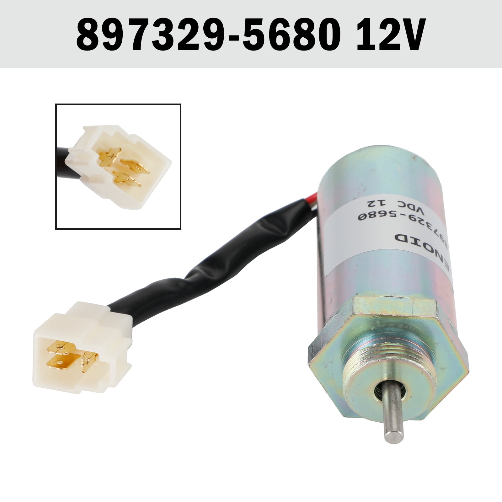 897329-5680 Fuel Shut Off Solenoid For Isuzu Engines 3LD1 3LD2 4LE1 ...