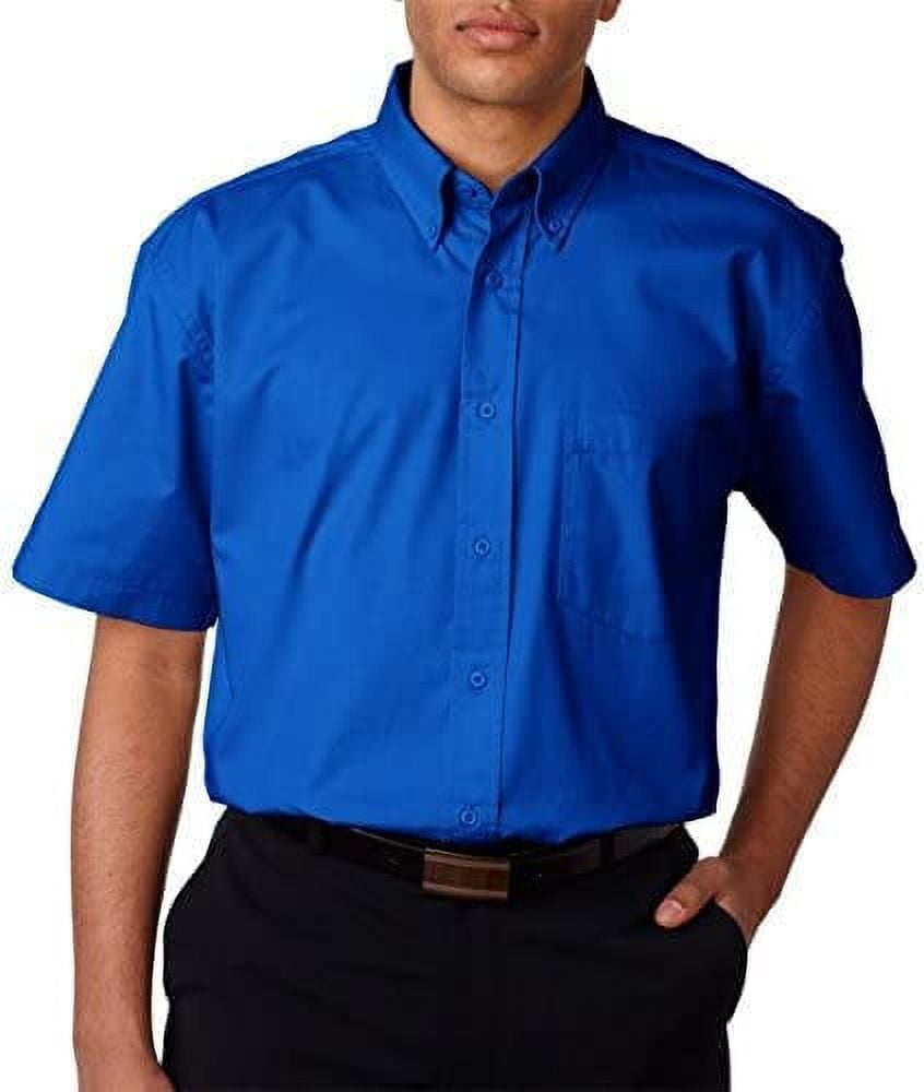 8977 UltraClub Adult Short-Sleeve Whisper Twill Royal S - Walmart.com