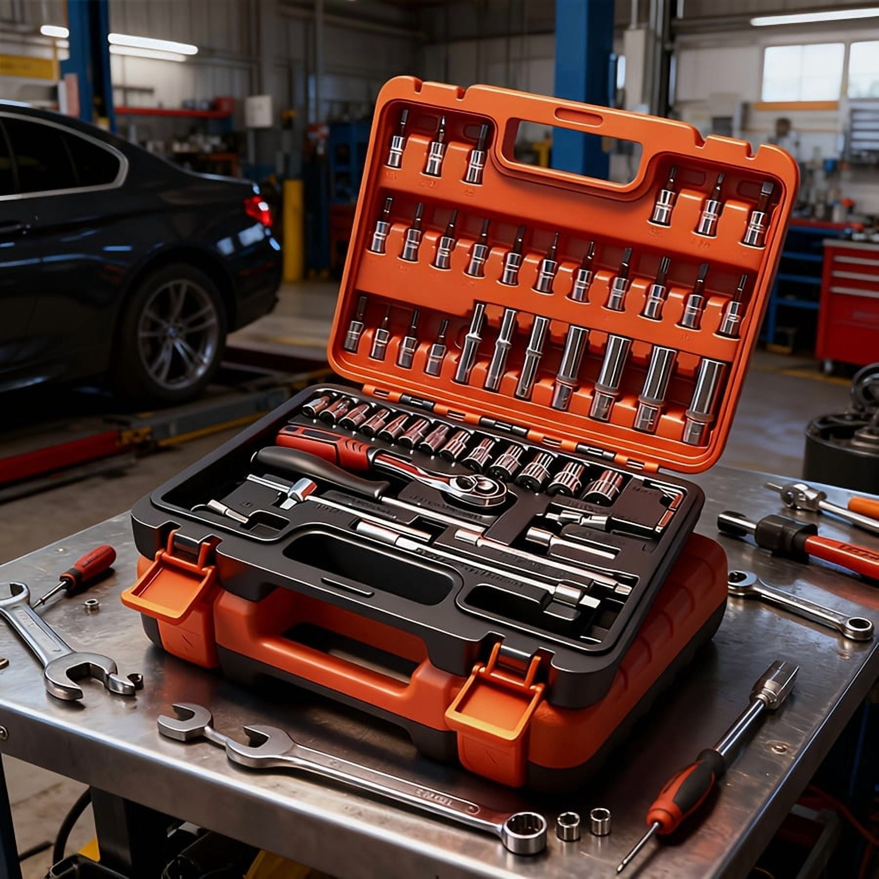 899/52PCS Professional Tool Set - Chrome Vanadium Steel, Portable ...