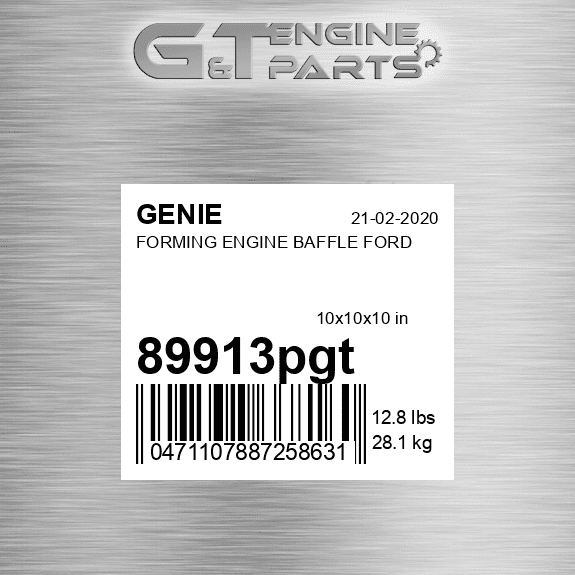 89913PGT FORMING ENGINE BAFFLE FORD fits Genie (New OEM) - Walmart.com