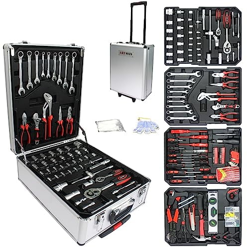 899pcs Tool Sets Rolling Trolley Case with Lock,4 Layer of Tool Sets 90 ...
