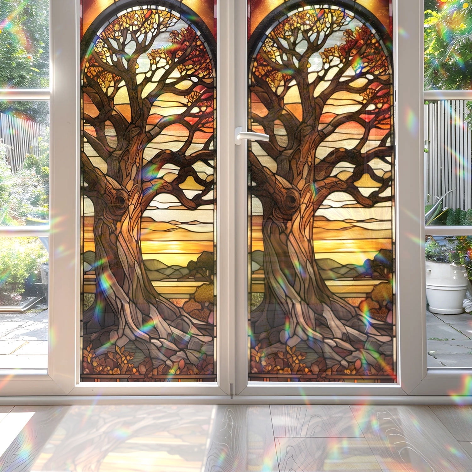 89Bloom 17.7 x39.4 Inches Decorative Ancient Oak Tree & Sunset Glow ...