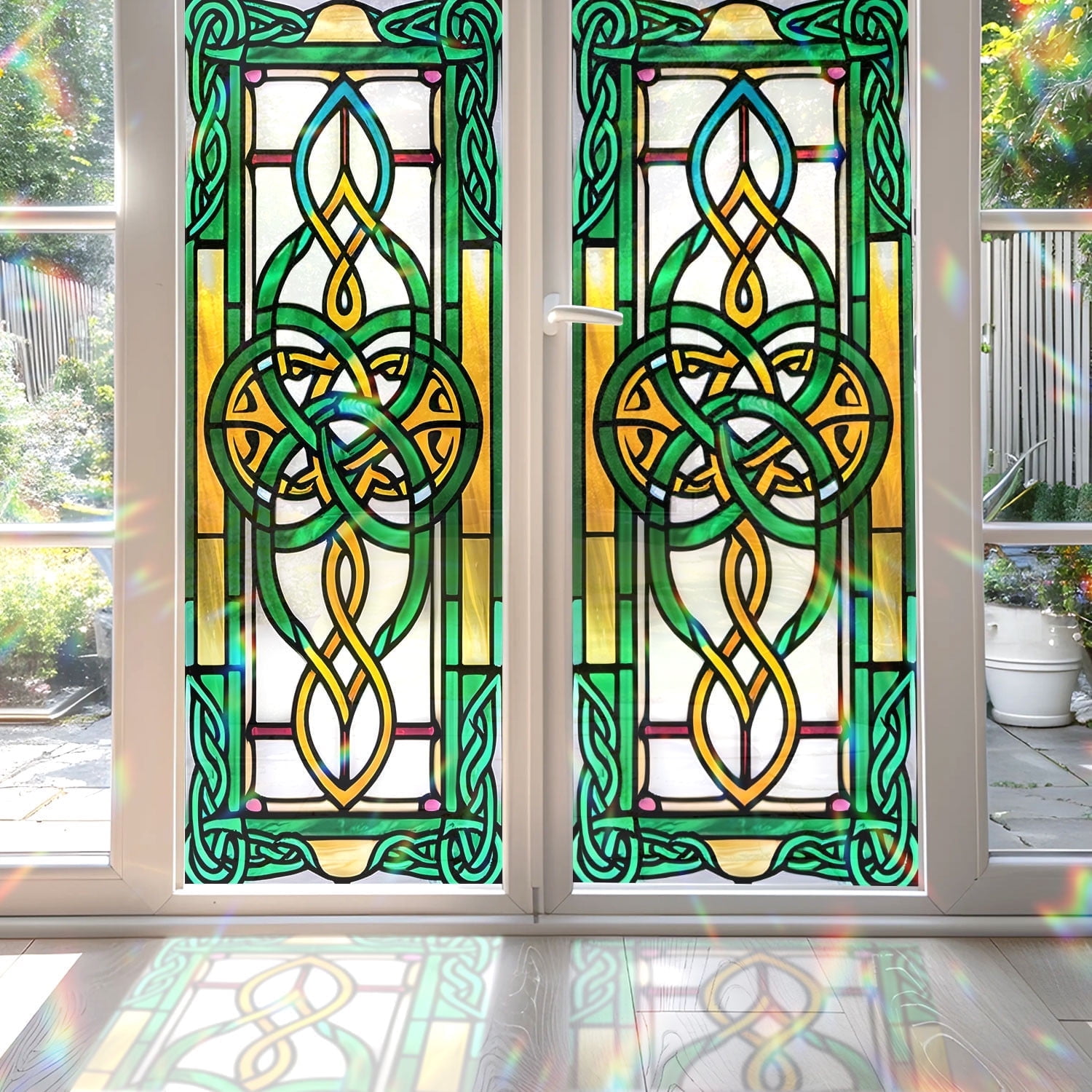 89Bloom Window Film Celtic Knot 17.7 x 39.4 in for Glass Door Anti UV ...