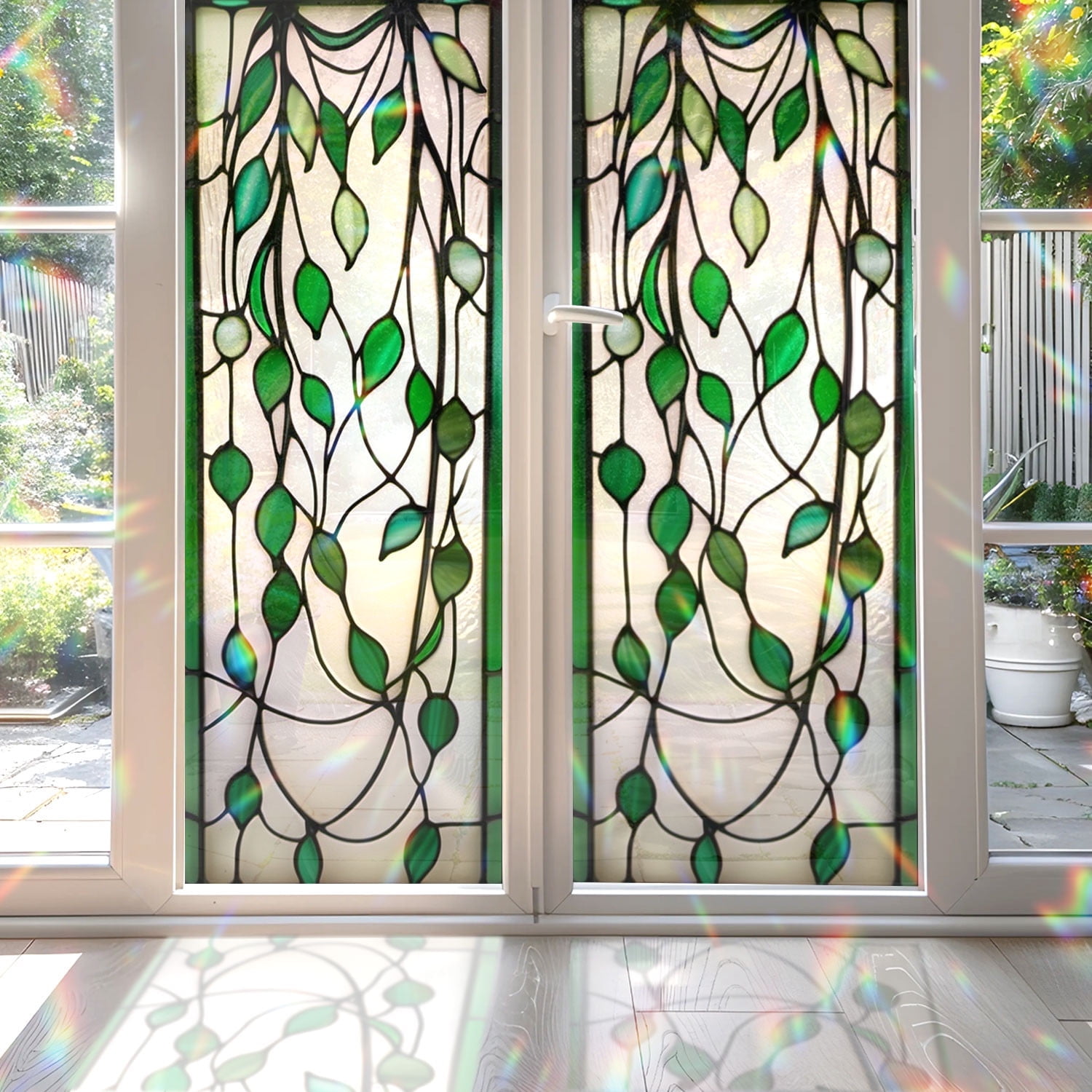 89Bloom 17.7 x39.4 Inches Decorative String of Pearls Stained Glass ...