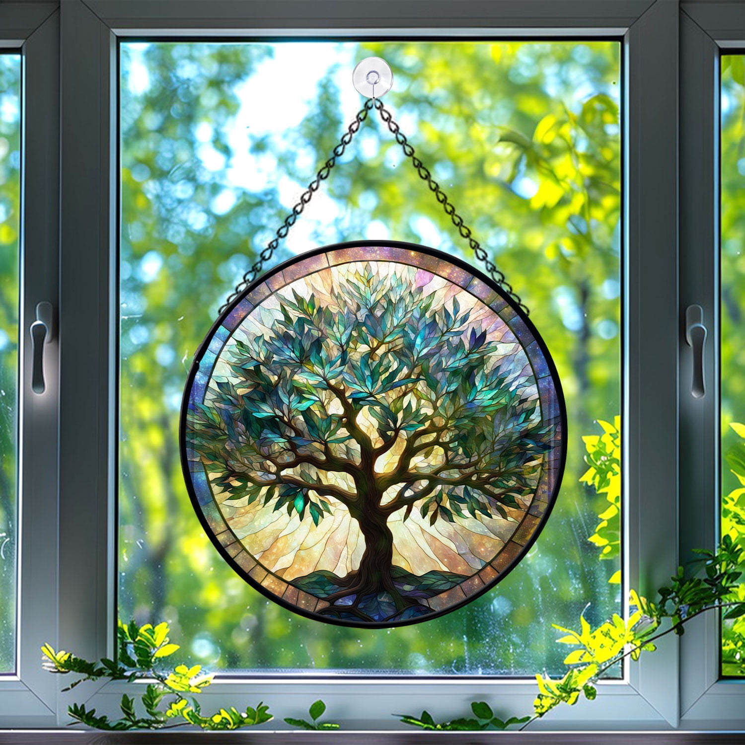 89Bloom Bay Laurel Tree Window Hanging Stained Glass, Bay Laurel Tree ...