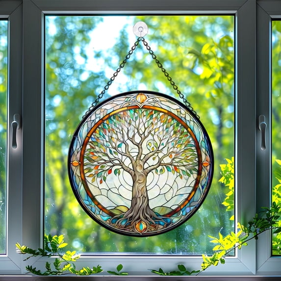 89Bloom Birch Tree Window Hanging Stained Glass, Birch Tree Suncatchers ...