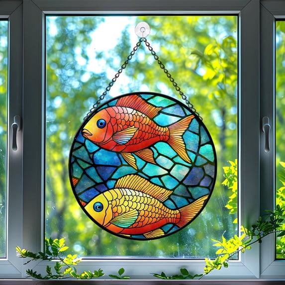 89Bloom Blood Parrot Window Hanging Stained Glass, Blood Parrot ...
