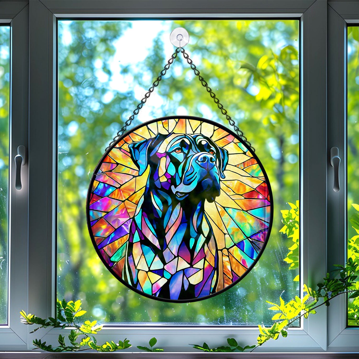 89Bloom Cane Corso Window Hanging Stained Glass, Cane Corso Suncatchers ...