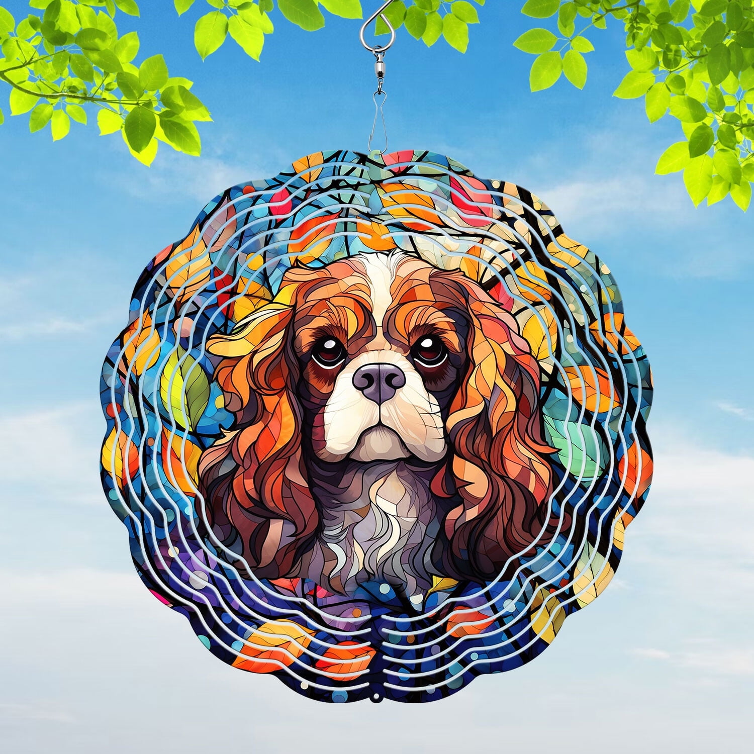 89Bloom Cavalier King Charles Spaniel Yard and Garden Wind Spinner ...