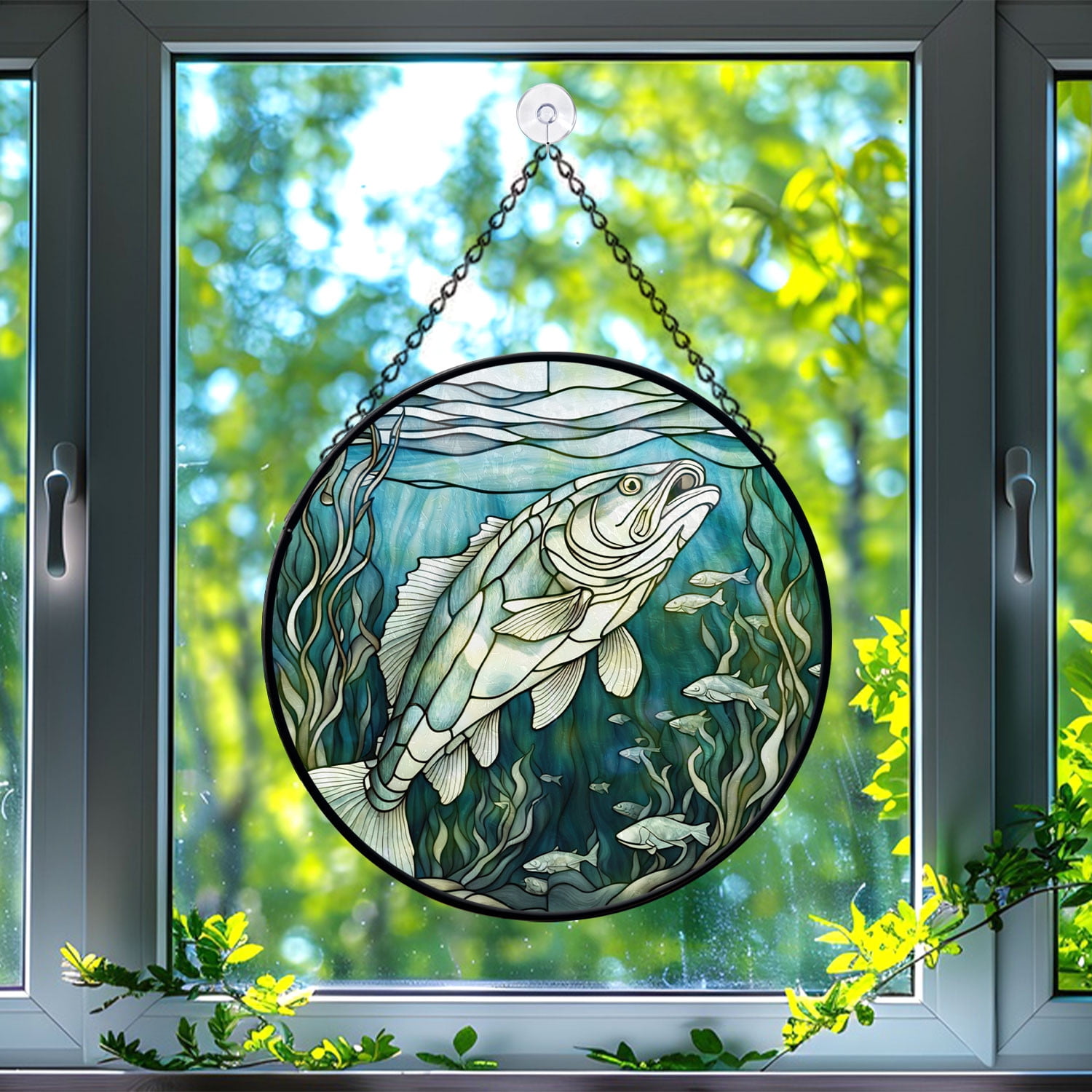89Bloom Cod Window Hanging Stained Glass, Cod Suncatchers for Windows ...