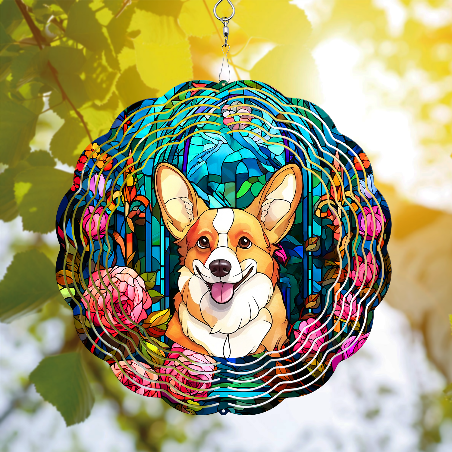 89Bloom Corgi Yard and Garden Wind Spinner, Unique 3D Hanging Corgi ...