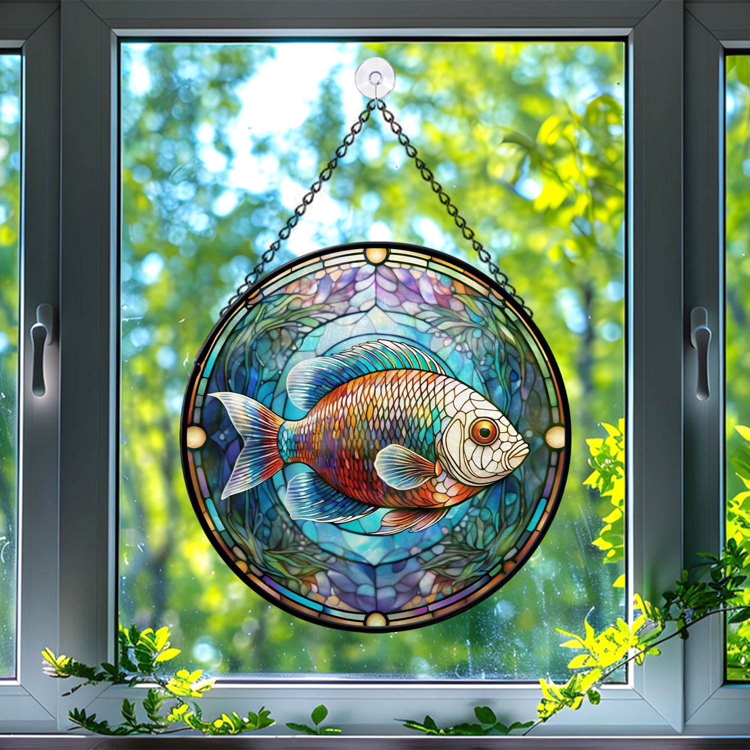 89Bloom Dwarf Gourami Window Hanging Stained Glass, Dwarf Gourami ...