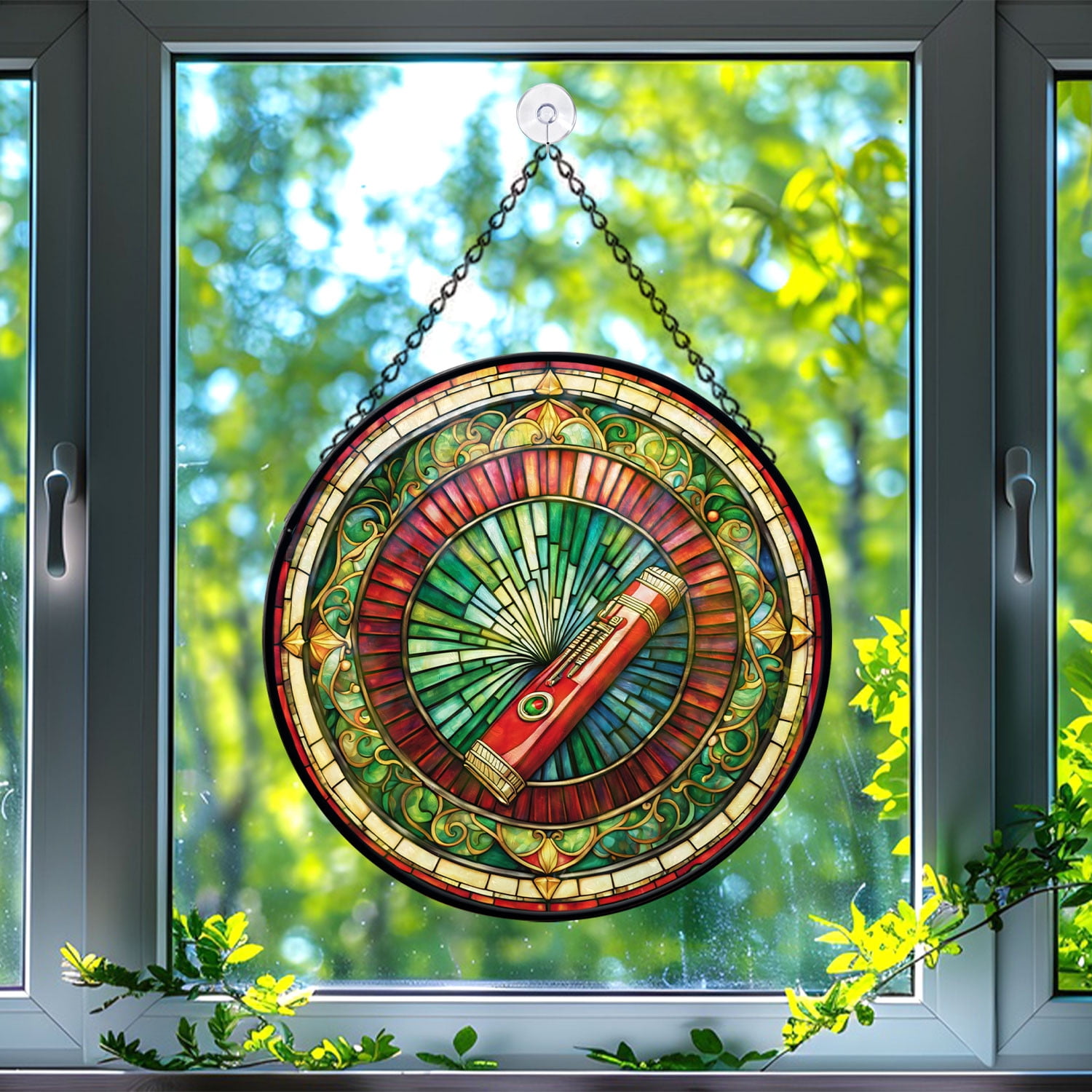 89Bloom Harmonica Window Hanging Stained Glass, Harmonica Suncatchers ...
