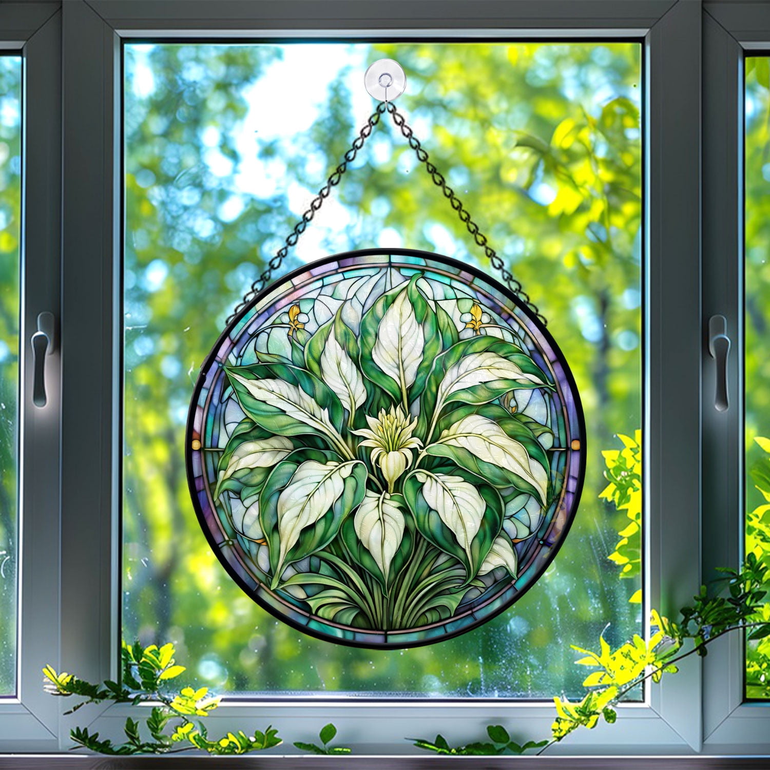 89Bloom Hosta Window Hanging Stained Glass, Hosta Suncatchers for ...