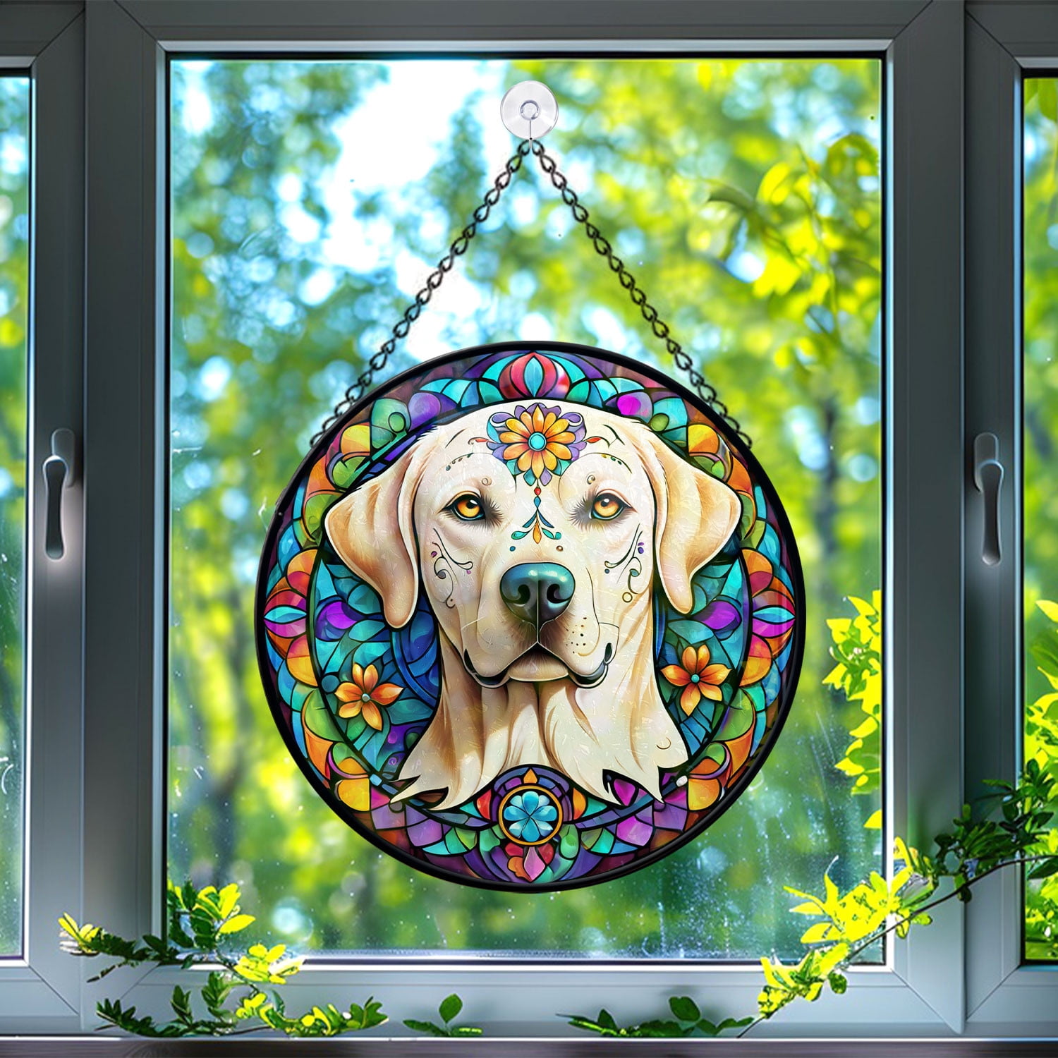 89Bloom Labrador Retriever Labrador Retriever Suncatcher, Stained Glass ...