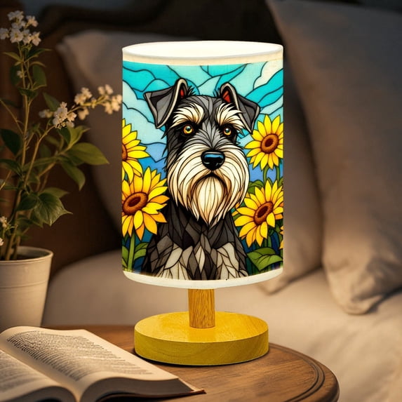 89Bloom Miniature Schnauzer Table Lamp LED 3-Color Pressed Bedside ...