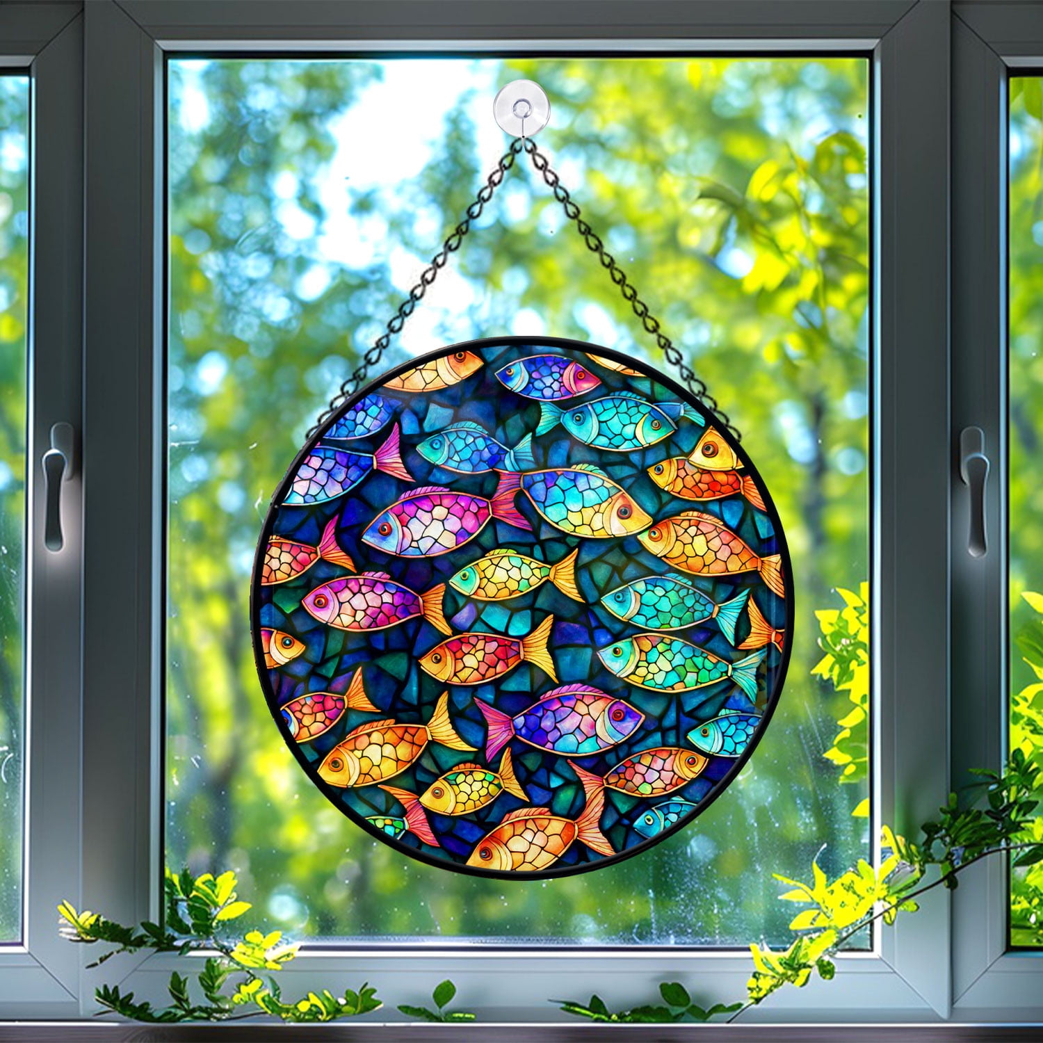 89Bloom Molly fish Window Hanging Stained Glass, Molly fish Suncatchers ...