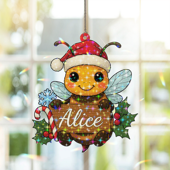89Bloom Personalized Bee Ornament, Custom Bee craft stained glass ...