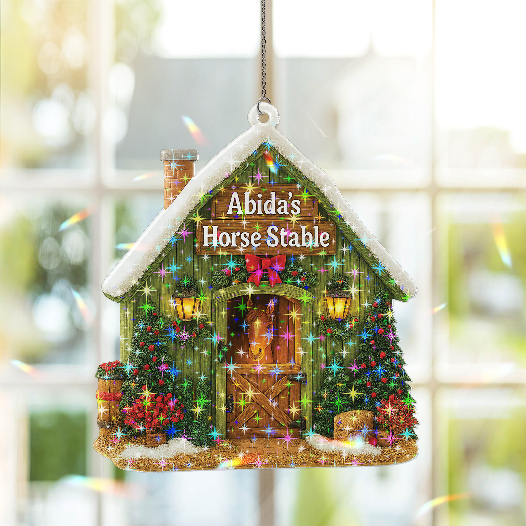 89Bloom Personalized Horse Stable Ornament, Custom Horse Stable craft ...