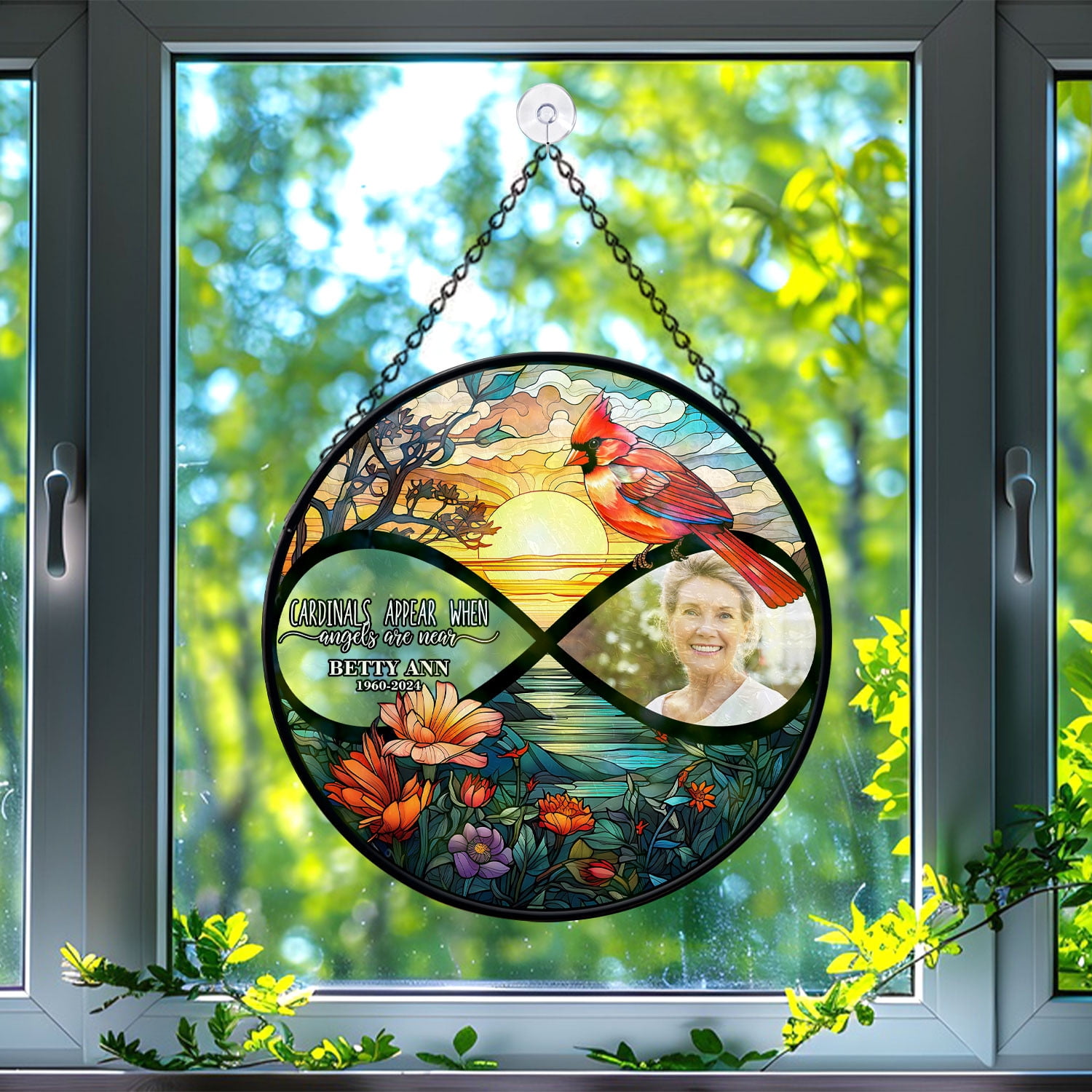 89Bloom Personalized Memorial Stained Glass Suncatcher, In Loving ...