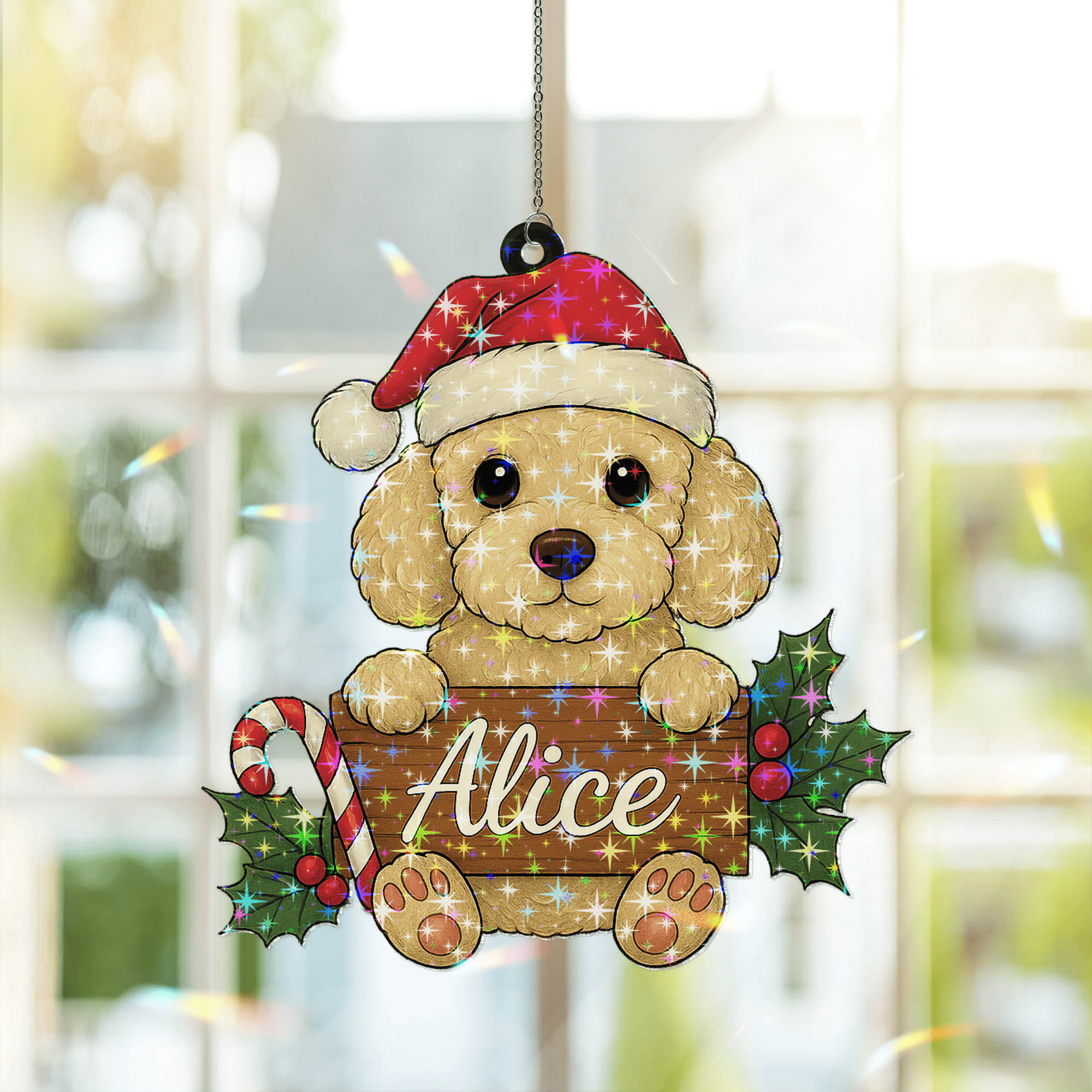 89Bloom Personalized Poodle Ornament, Custom Poodle craft stained glass ...