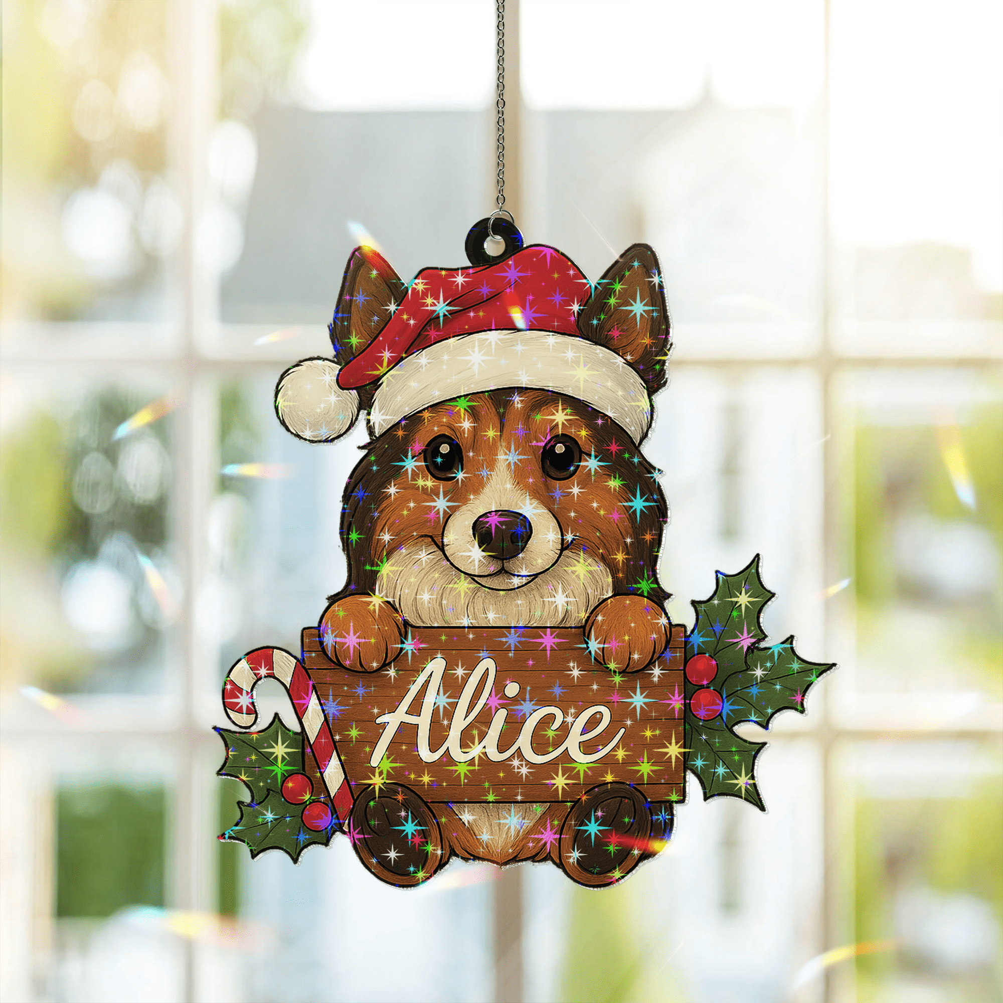 89Bloom Personalized Shetland Sheepdog Ornament, Custom Shetland ...