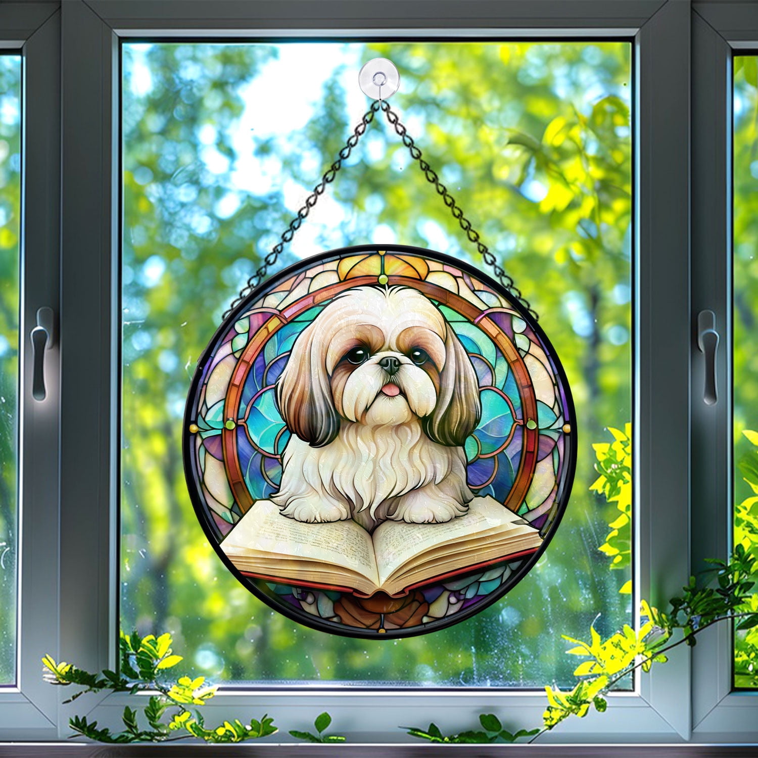 89Bloom Shiba Inu Window Hanging Stained Glass, Shiba Inu Suncatchers ...