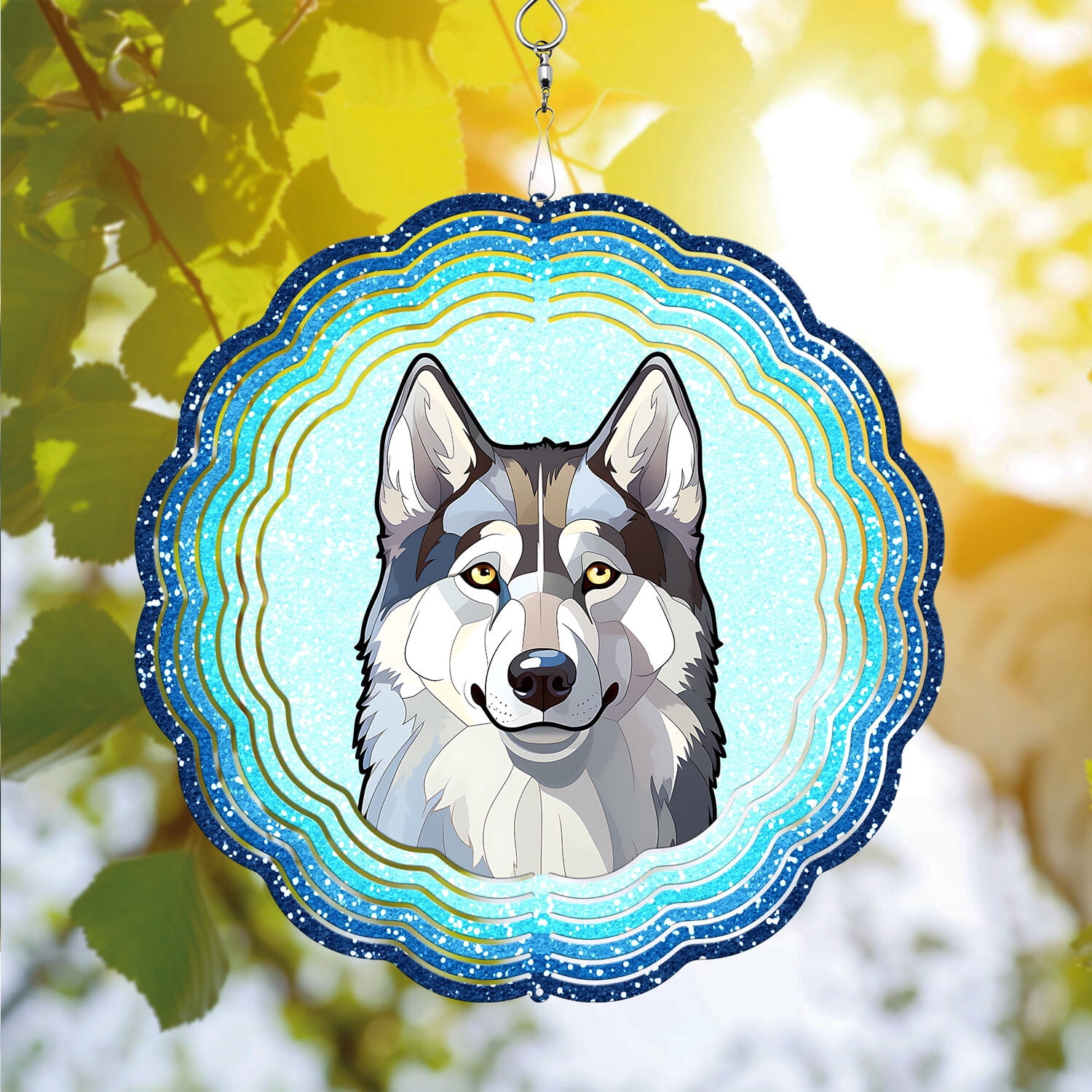89Bloom Siberian Husky Wind Spinner For Yard Garden, Unique 3D Hanging ...