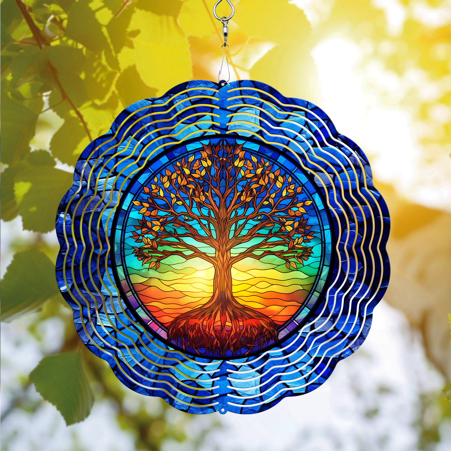 89Bloom Tree of Life Yard and Garden Wind Spinner, Unique 3D Hanging ...