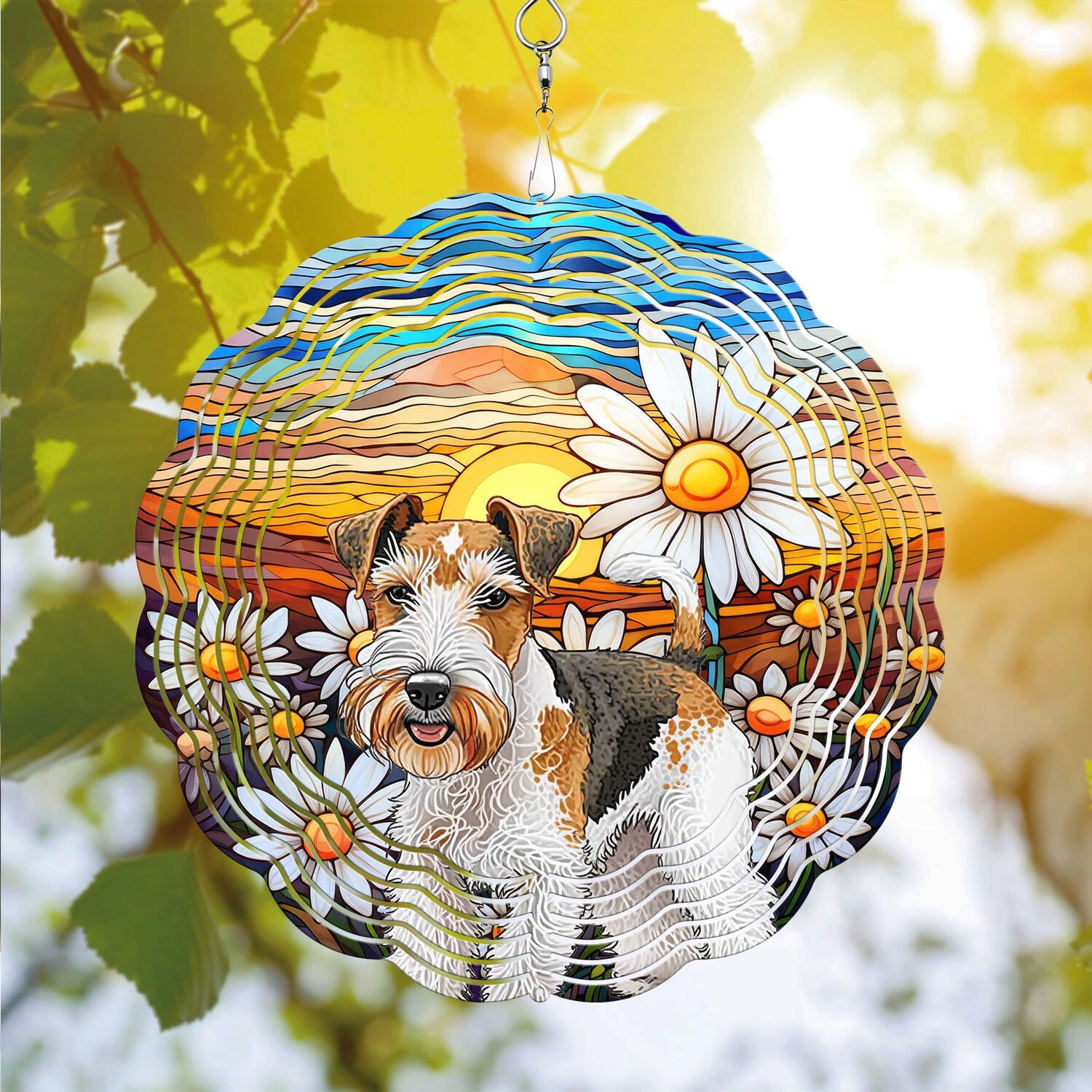 89Bloom Wire Fox Terrier Garden Spinner For Yard Art Decor, Wire Fox ...