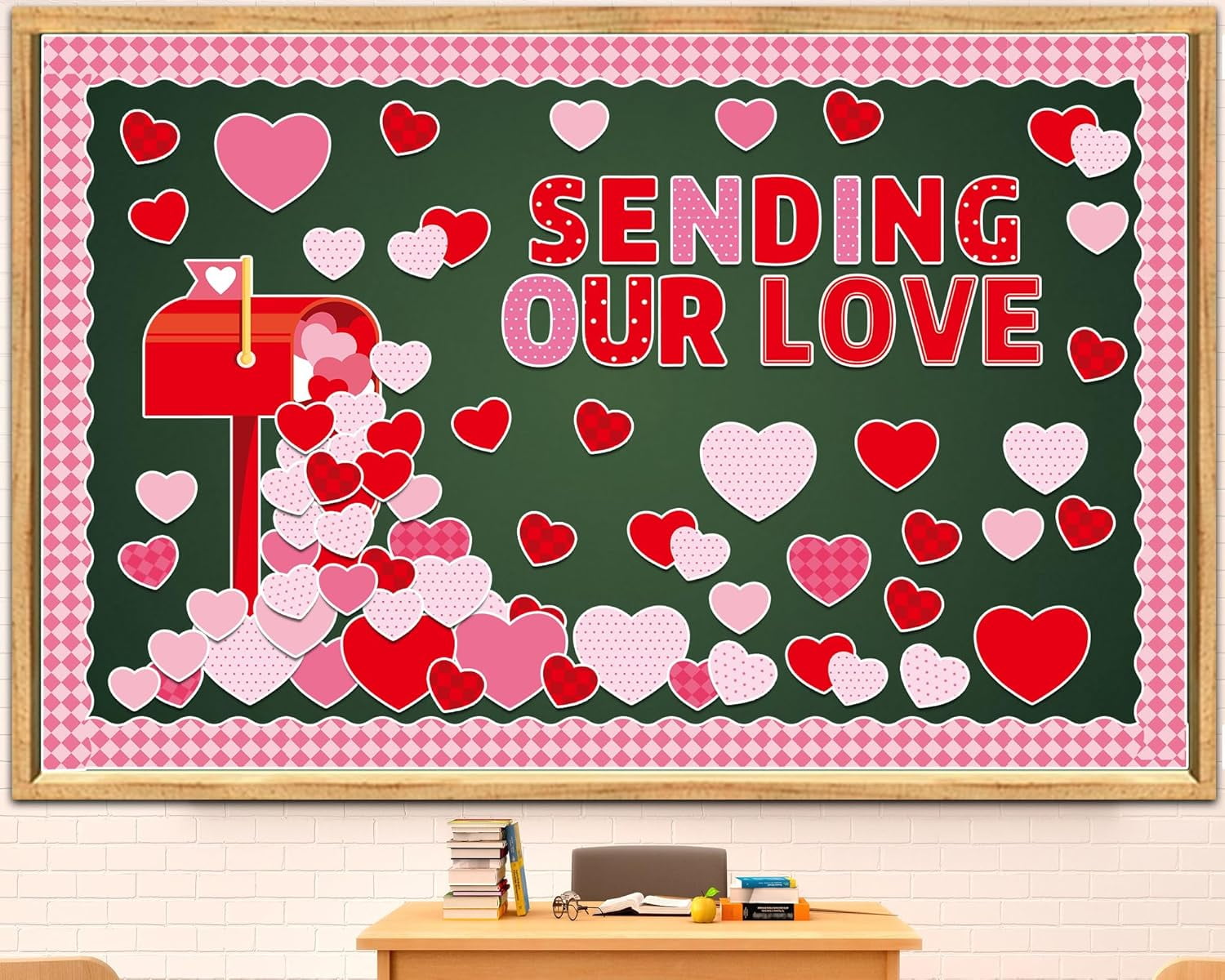 89PCS Valentine's Day Bulletin Board Decoration Set Heart Bulletin ...