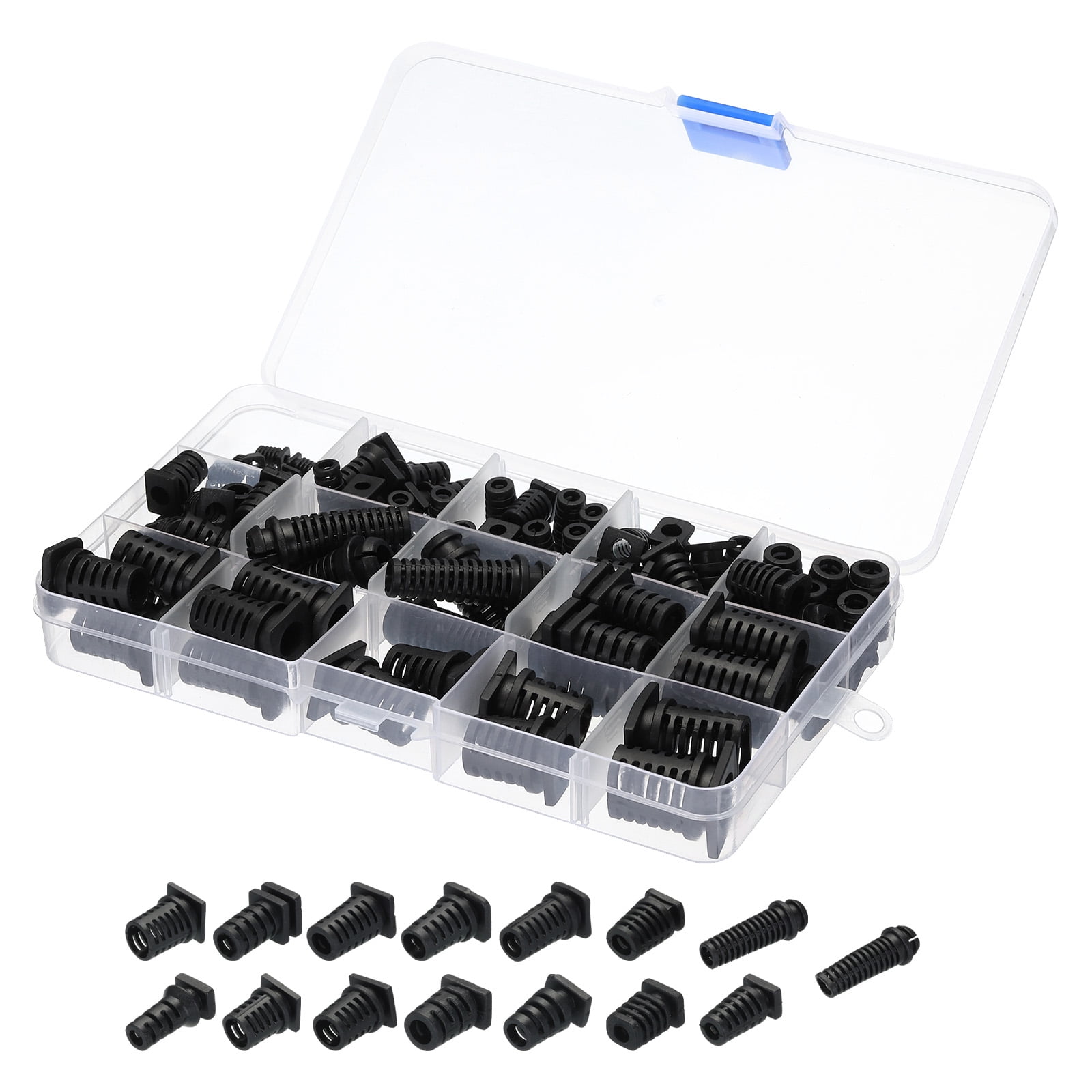 89pcs Strain Relief Cord Connector Assortment Cable Bushing Boot Sleeve ...